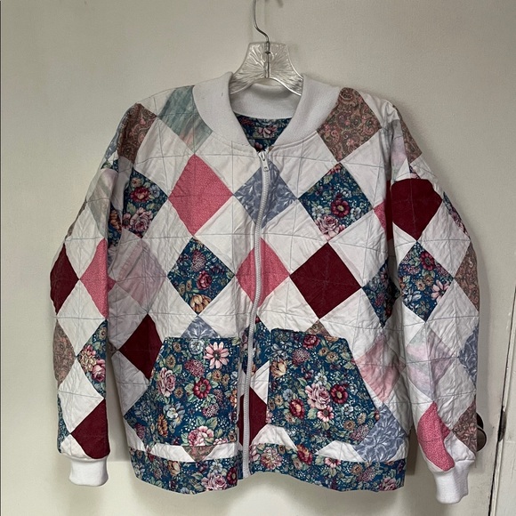 Handmade | Jackets & Coats | Patchwork Floral Bomber Jacket Multicolor ...